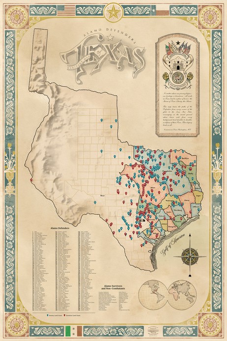 Land Commissioner Buckingham Announces “Alamo Defenders Heritage Map of Texas” Available for Pre ...